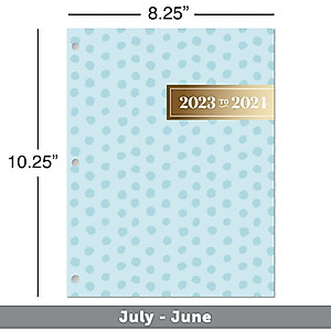 2023-2024 Office Depot® Brand Fashion Monthly Academic Planner, 8-1/4" x 10-3/4", Leaves Blue, July 2023 to June 2024, NS81022L