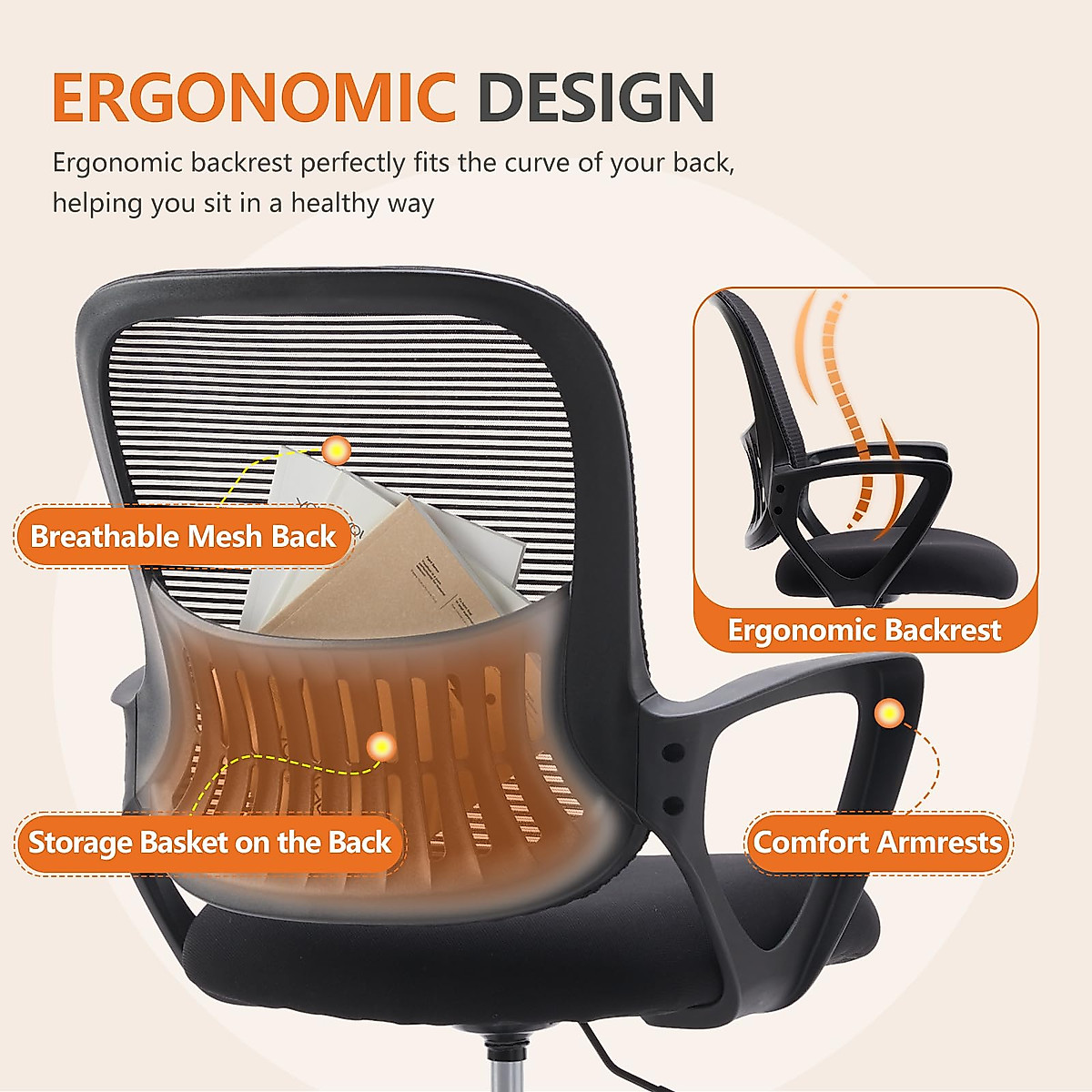 Drafting Chair Tall Office Chair Standing Desk Chair with Thicker Seat, Tall Desk Chair Ergonomic High Office Chair with Adjustable Foot-Ring, Counter Height Office Chairs for Bar Height Desk
