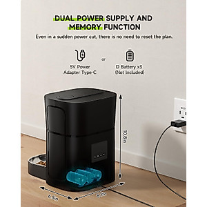 APETDOLA Automatic Cat Feeder, 5G WiFi Cat Food Dispenser with APP Control, 3L/12 Cup Timed Cat Dry Food Dispenser, Auto Pet Feeder Programmable for Cats & Dogs, 10s Voice Recorder, Dual Power Supply