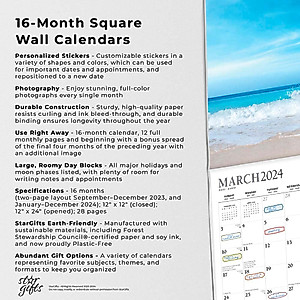 Beautiful Beaches | 2024 12 x 24 Inch Monthly Square Wall Calendar | Sticker Sheet | StarGifts | Travel Nature Tropical