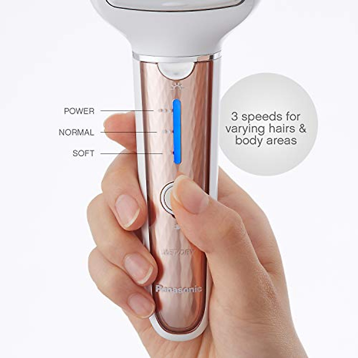 Panasonic, Cordless Shaver Epilator for Women with 5 Attachments Gentle WetDry Hair Removal for Legs Underarms Bikini Face ESEL7AP, White, 1 Count