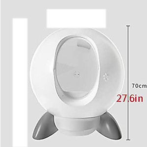 TOMYEUS Cat Box Smart Cat Toilet Automatic Cat Litter Box Semi-Enclosed Feces Shovel Electric UV Disinfection Cat Litter Tray with High Sides No Litter Spill Removable High Rim Cat Furniture