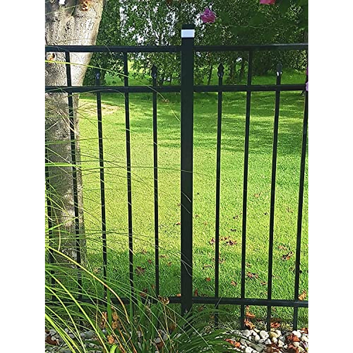 OUYANGL Solar LED 2In x 2In(5cm x 5cm) Fence Post Cap for Wrought Iron and Aluminum or Garden, Solar Fence Lights White Light - 8 Pack