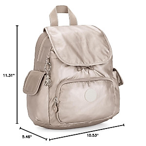 Kipling Women's Backpack City Pack Mini, Silver (Metallic Glow), 27x29x14 Centimeters (B x H x T)
