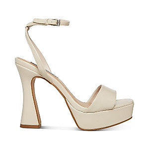 Steve Madden Womens Lashed Ankle Strap Platform Sandals Ivory 9 Medium (B,M)