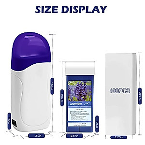 Roll on Wax, Waxing Kit for Women, Roll on Wax Warmer Kit, Roller Waxing Kit for Women & Men Sensitive Skin (White-Blue)