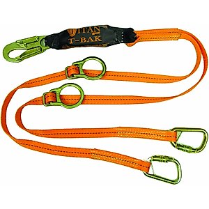 Miller by Honeywell T6121TB-Z7/6FTAF 6-Feet Double-Legged Tie-Back Web Lanyard with Adjustable D-Rings