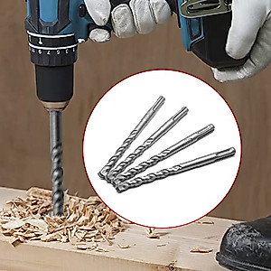 LDEXIN 4 Pcs 3/8" Diameter Rotary Hammer Drill Bits, SDS Plus Hammer Drill Bits for Concrete Masonry Wall - 6" Long