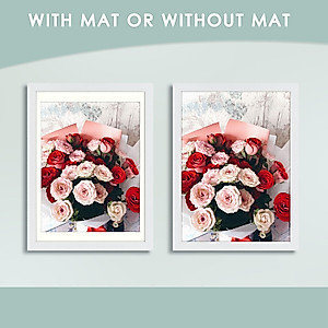 Golden State Art, 12x16 Picture Frame with Mat for 11x14 Picture or 12x16 Inch Without Mat, Wall Mounting (White, 1 Pack)