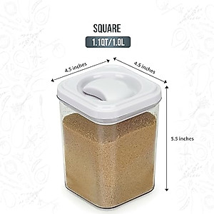 Everyday Solutions Airtight Food Storage Containers with Lids - Crystal Clear San Body Containers for Organizing Kitchen - Easy to Open/Close Lids with Ergonomic Knob Design - 1.1 QT