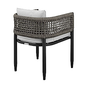 Armen Living Felicia Modern Outdoor Patio Dining Chair, Standard, Black