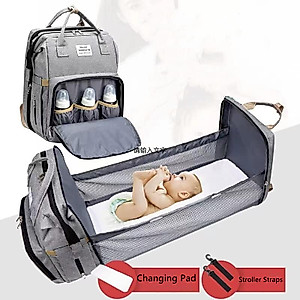 X W EI UNION Diaper Bag Backpack with Changing Station Changing Pad Baby Bag Backpack Nappy Bag Waterproof Large Capacity with USB Charging, Baby Registry Search,Newborn Essentials