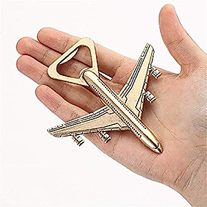 Youkwer 20 PCS Skeleton Airplane Bottle Opener with “OUR ADVENTURE BEGINS”Exquisite Packaging for Wedding Party Favors & Decorations (Dark Gold)