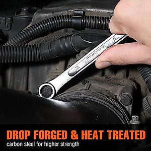 ValueMax Mechanics Wrench Set Metric and Standard, 20PCS Complete Combination Wrenches Roll Set. SAE 1/4" to 3/4", Metric 6mm to 18mm, Full Wrench Set with Roll up Pouch