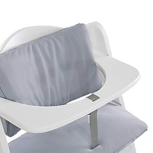 Hauck Highchair Pad Deluxe, Removable Washable Padded Seat Cushion Compatible with Wooden Alpha+ and Beta+ Model High Chair, Accessory Only, Grey