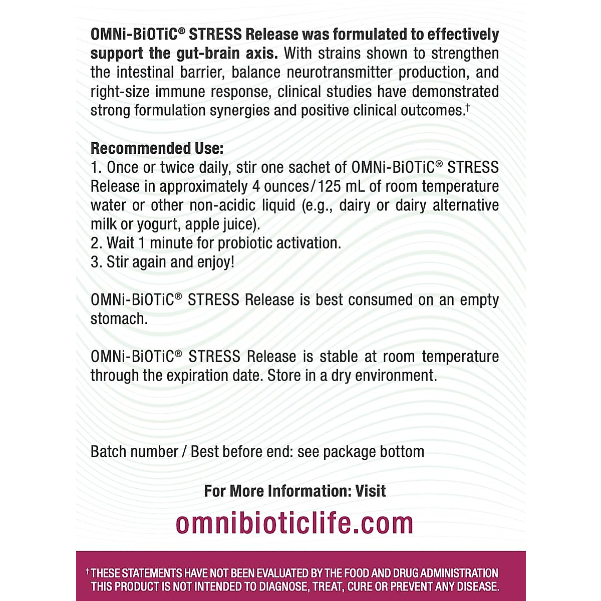 OMNi BiOTiC Stress Release - Clinically Tested Probiotic for Stress Management & Gut-Brain Axis Support - Stress Probiotic and Mood Probiotic - Vegan, Non-GMO (28 Daily Packets)