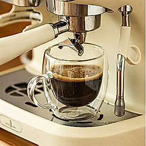 BOQO Glass Coffee Cups Set of 4,Double Walled Insulated Drinking Glass Coffee Mugs with Handle,Perfect for Latte, Cappuccinos, Tea Bag, Juice (240ml /8oz Water Glasses)…