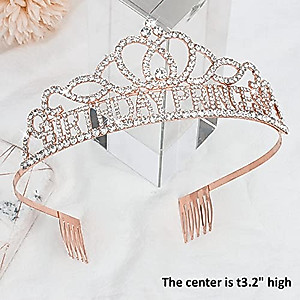 Birthday Princess Crown & Birthday Sash, Birthday Girl Crown Birthday Tiara for Women Birthday Decorations Birthday Crown and Sash for Girls Princess Birthday Gifts