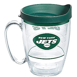 Tervis Made in USA Double Walled NFL New York Jets Insulated Tumbler Cup Keeps Drinks Cold & Hot, 16oz Mug, Tradition