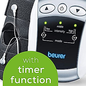 Beurer EM34 TENS Unit Muscle Stimulator, 2-in-1 Knee & Elbow TENS Machine, E-Stim Device for Knee Pain Relief with 25 Intensity Levels, Electric Massager with Universal Brace
