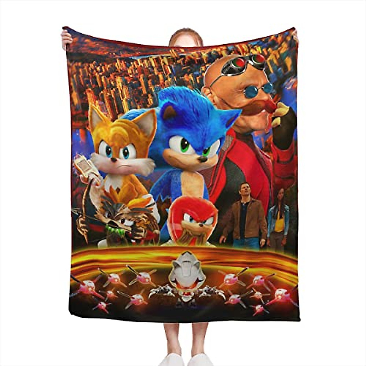 Cartoon Hedgehog Throw Blanket Ultra Soft Flannel Fleece Blanket Livingroom Sofa Blanket Lightweight Plush for Kids Adults 60"x50"