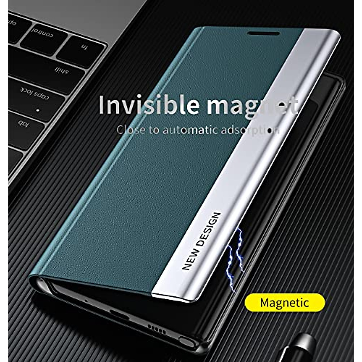 CCSmall for Xiaomi Redmi Note 10 4G (NOT 5G) Bracket Pagnetic Leather Cover for Xiaomi Redmi Note 10S TPU Shockproof Protection Flip Phone Case for Xiaomi Redmi Note 10 4G/Redmi Note 10S CX Black