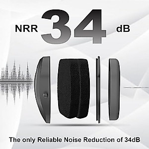 ucho 34dB Shooting Ear Protection - Maximum Hearing Protection for Gun Range, Slim Passive Noise Reduction Earmuffs（Black）