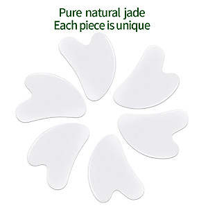 Biee Gua sha tool for face,natural jade gua sha stones,gua sha massage tool,Suitable for the face, neck, shoulders, arms, legs (WHITE)