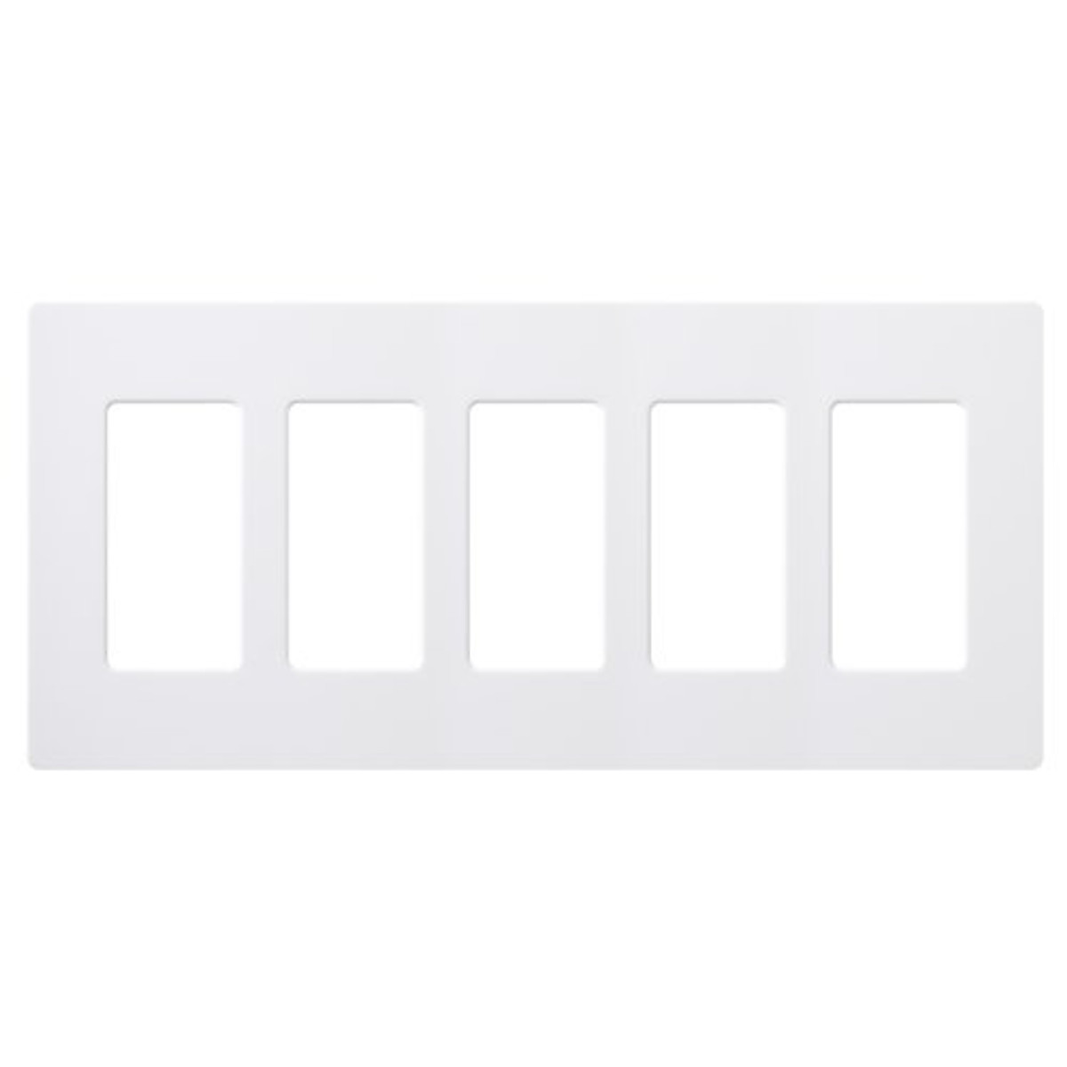 Lutron Claro 5 Gang Decorator/Rocker Wallplate, Gloss, White (1-Pack) | CW-5-WH