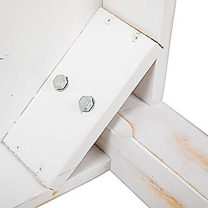 Flash Furniture HERCULES Series 46" x 30" Rectangular Antique Rustic White Solid Pine Farm Dining Table