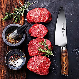 TUO Chef Knife- Kitchen Chefs Knife - High Carbon German Stainless Steel Cutlery - Rust Resistant - Pakkawood Handle - Luxurious Gift Box Included - 6 - Fiery Phoenix Series