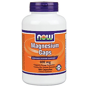 NOW Magnesium 400mg, 180 Veg Capsules
