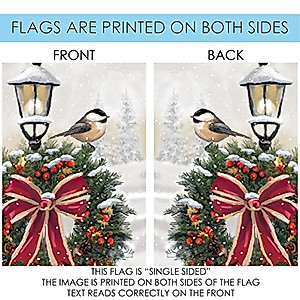 Toland Home Garden 12x18 Inch Double Sided Garden Flag Winter Flag, Snowy Wreath Christmas Winter Garden Flag House Flag For Outdoor Yard Decoration