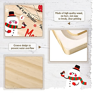 Honeydak Santa Cookie Plate, Dear Santa Christmas Cookies Plate Wooden Tray Platter Mat Christmas Santa Plates Milk and Cookie Plates Decorations for Kids Christmas Supplies