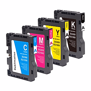 Primer Ink A Series Sublimation Ink Cartridge Compatible for Sawgrass Virtuoso SG500 SG1000 Printer (1*Black, 1*Cyan, 1*Magenta, 1*Yellow, 4-Pack)