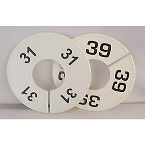 Store Fixture Supplies 30 New Clothing Clothes Rack Size Dividers White Round Assorted Size 31-49 Odd Numbers