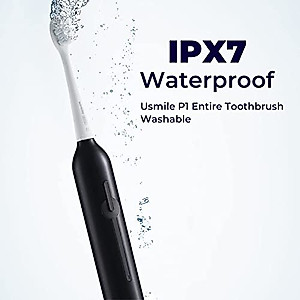 usmile Sonic Electric Toothbrush for Adults, USB Rechargeable with 2 Brush Heads, Powered Whitening Toothbrush with Smart Timer, 4-Hour Fast Charge for 180 Days Use, P1 Black