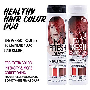 No Fade Fresh Bright Red Hair Color Depositing Conditioner with BondHeal Bond Rebuilder - Maintain & Refresh Bright Red Color, Deep Conditioner Hair Mask - Sulfate, Paraben & Ammonia Free 6.4 oz