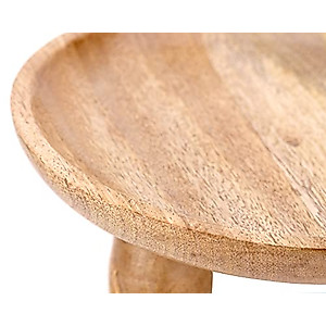 HUCH - Mango wood, Wooden bowls for decor - Fruit bowl - Decorative Bowls for Home Decor - Wood Fruit Bowl - Pedestal Bowl - Footed bowl - Wooden bowl