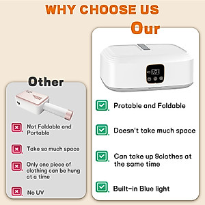 Portable Clothes Dryer, Electric Laundry Dryer with Remote Control, Foldable Mini Drying Machine With Dryer Bag for Apartment, RV, Travel, Home for Light Clothes, Underwear, Baby Clothes