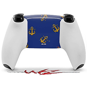 WraptorSkinz Skin Wrap compatible with Sony PS5 DualSense Controller Anchors Away Blue (CONTROLLER NOT INCLUDED)
