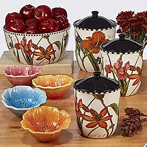 Certified International Botanical Flora 16 oz. Soup/Pasta Bowls, Set of 4, Multicolor