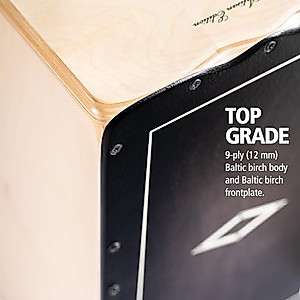 Meinl Artisan String Cajon with Ebony Burst Frontplate / Baltic Birch Body - MADE IN SPAIN - Soleá Line, 2-YEAR WARRANTY (AESLEYB)