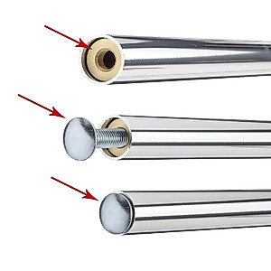 5' Color Guard Flag Pole Package by Director's Showcase (DSI) (5' Gold Flag Pole, White Caps)