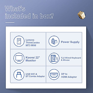 Lenovo ThinkCentre M73 Tiny Business Desktop Computer, Intel Core i5-4590T 3.0GHz,16GB RAM,256GB SSD, New 22 inch Monitor, RGB Keyboard Mouse,Windows 10 Pro(Renewed)