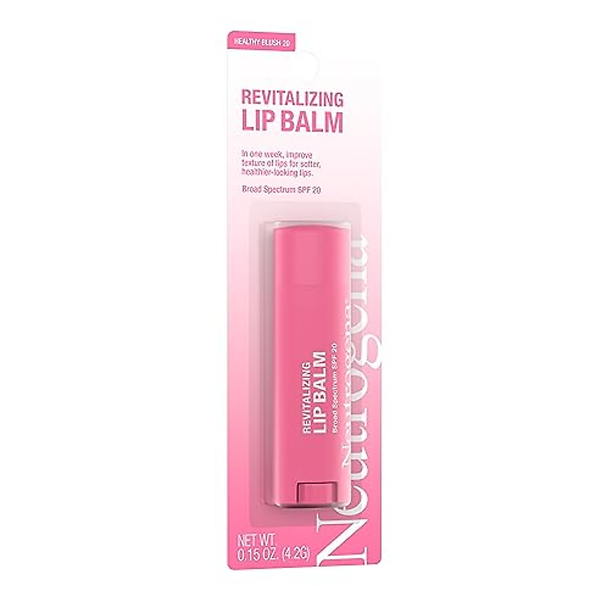 Neutrogena Revitalizing and Moisturizing Tinted Lip Balm with Sun Protective Broad Spectrum SPF 20 Sunscreen, Lip Soothing Balm with a Sheer Tint in Color Healthy Blush 20, .15 oz