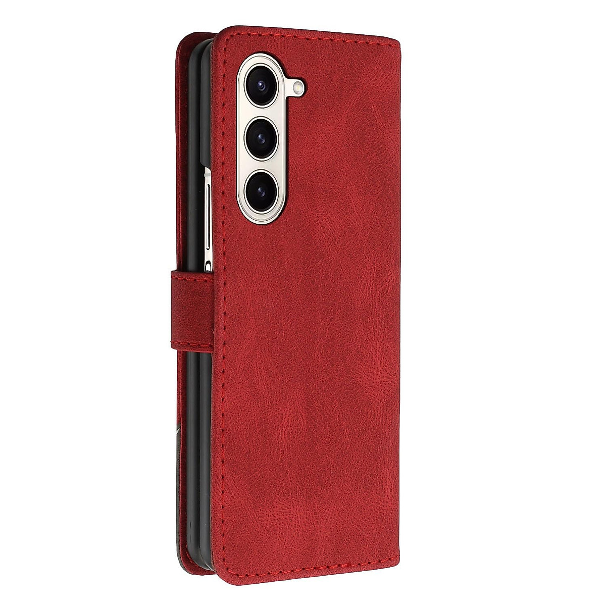 Phone Flip Case Compatible with Samsung Galaxy Z Fold 5 2023 Case, Samsung Galaxy Z Fold 5 Wallet Case Slim PU Leather Phone Case Flip Folio Leather Case Card Holders Shockproof Protective Case with W
