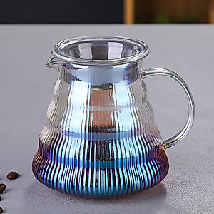 Sunormi Glass Coffee Maker Pour Over Gradient Color 16oz Glass Carafe Dripper Brewer,50Pcs Coffee Lover Gift Set