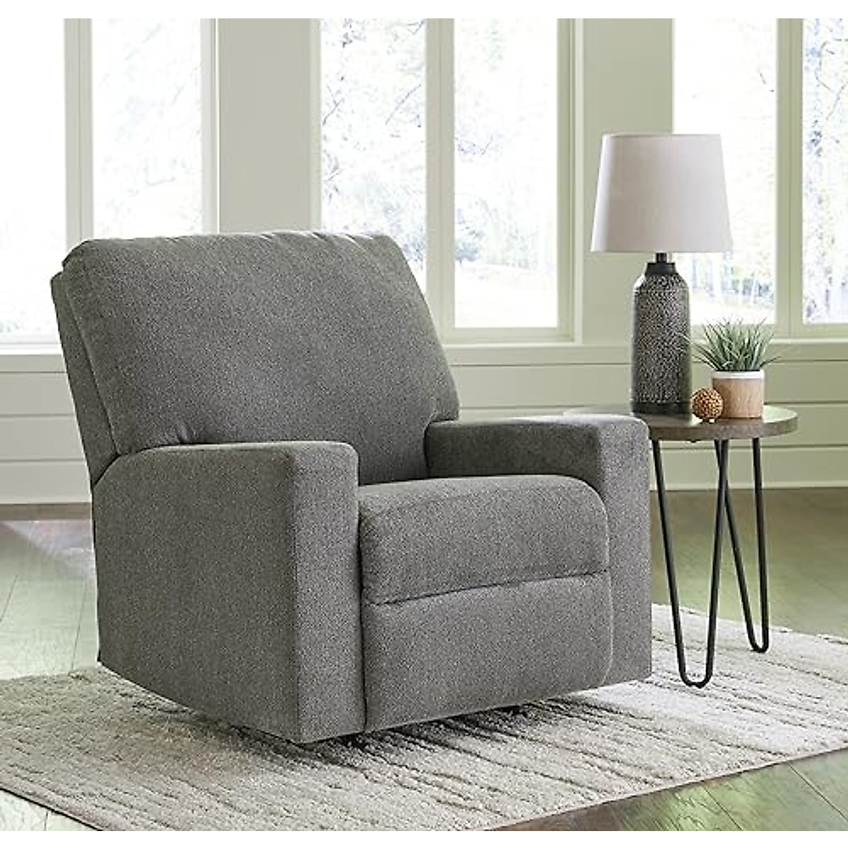 Signature Design by Ashley Deltona Casual Manual Rocker Recliner, Gray