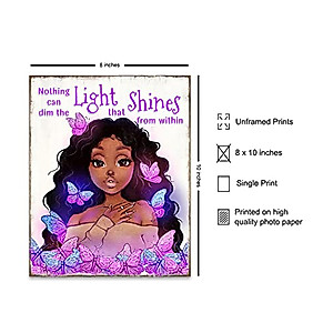 African Americans Black Girl Magic Wall Art & Decor - Black women Inspiration Saying - Women's empowerment Motivational poster - Teen Little Girls Bedroom decoration - Daughter Gift - Family Wall Art